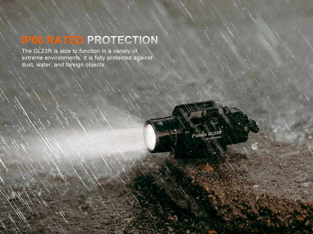 FENIX GL23R RECHARGEABLE WEAPON LIGHT WITH GREEN LASER