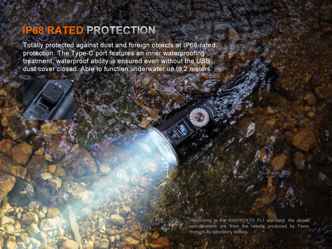 FENIX LR36R WHITE LASER FLASHLIGHT WITH 10,000 LUMEN FLOODLIGHT