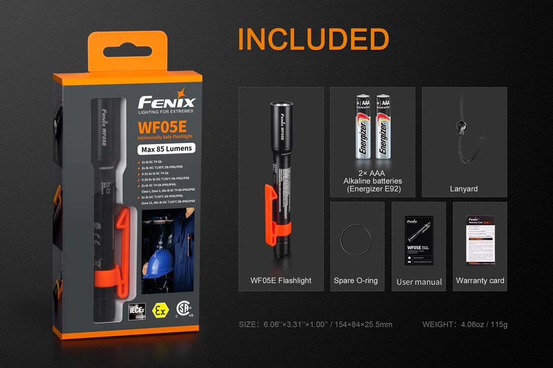 FENIX WF05E INTRINSICALLY SAFE FLASHLIGHT